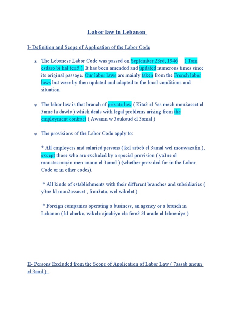 Notes Labor Law | PDF | Labour Law | Working Time