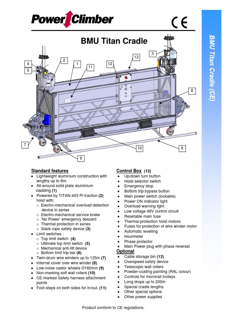 BMU Titan Cradle: Standard Features Control Box | PDF | Fuse ...