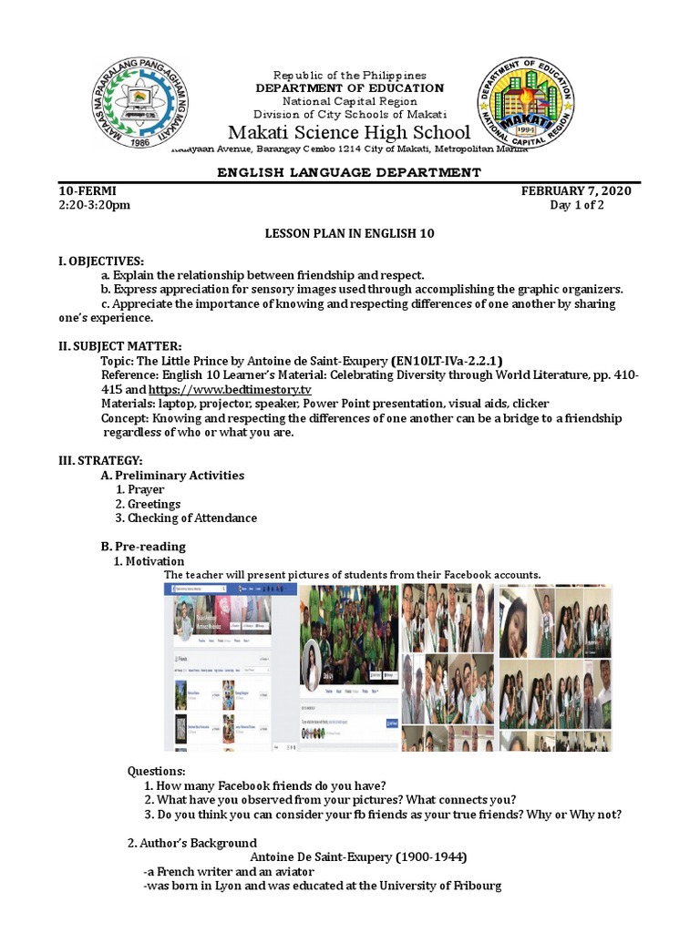 COT Lesson Plan The Little Prince | PDF | The Little Prince | Lesson Plan