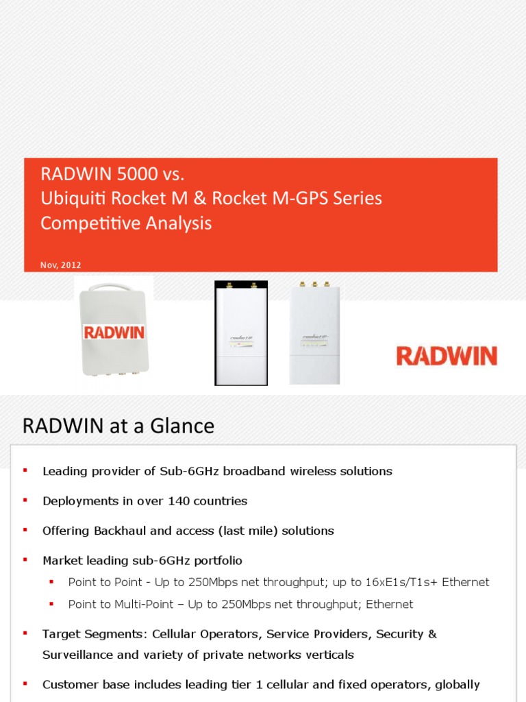 RADWIN 5000 vs. Ubiquiti Rocket M & Rocket M-GPS Series Competitive ...