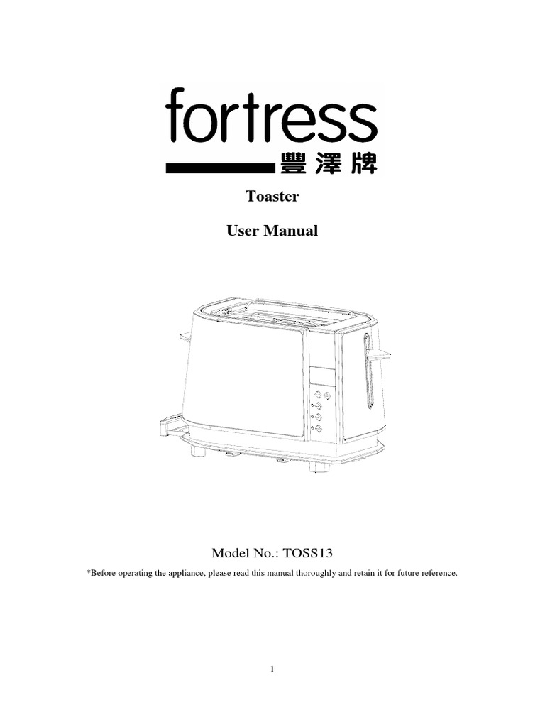 Toaster User Manual: Model No.: TOSS13 | PDF | Toast | Ac Power Plugs ...