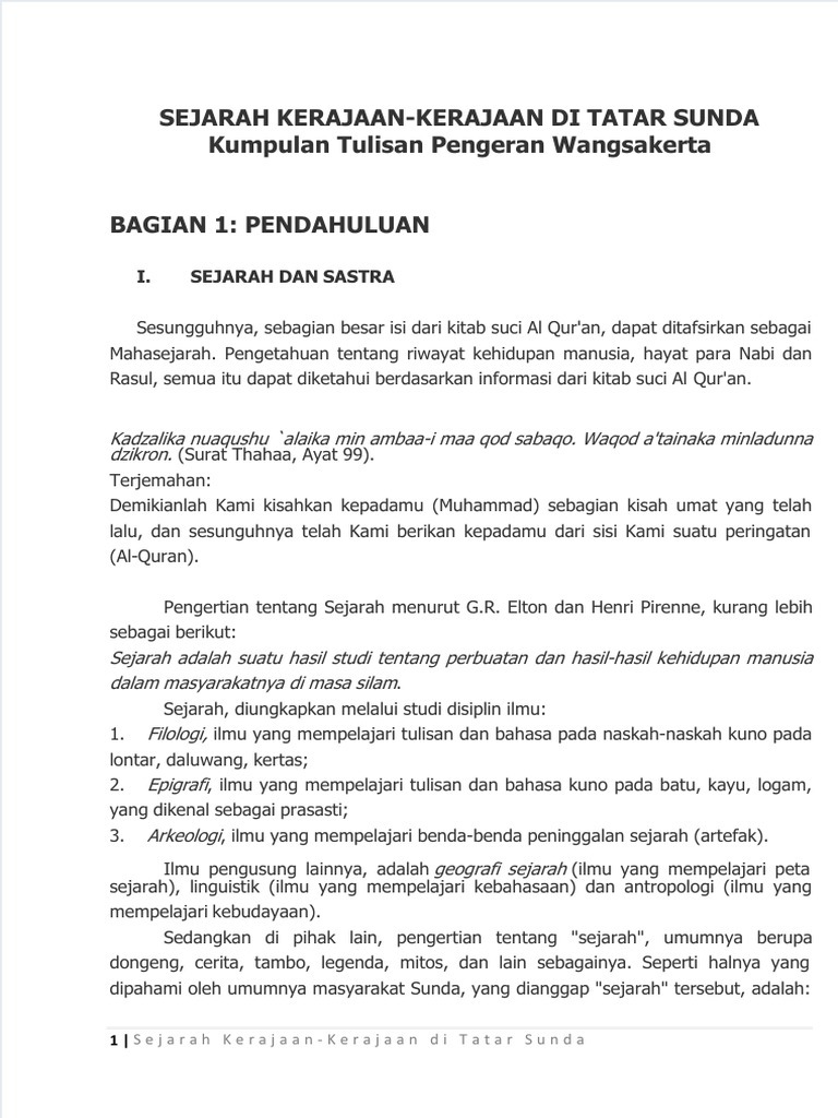 Sejarah Kerajaan Tatar Sunda | PDF | Klasik