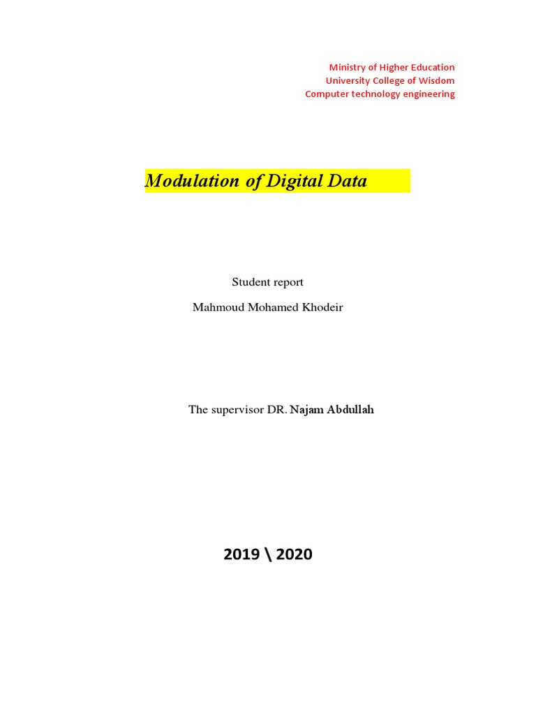 Modulation of Digital Data | PDF | Modulation | Telecommunications Engineering