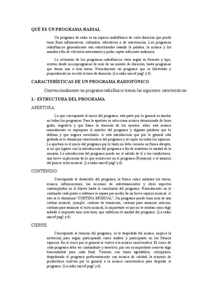 Qué Es Un Programa Radial | PDF | Radio | Comunicación