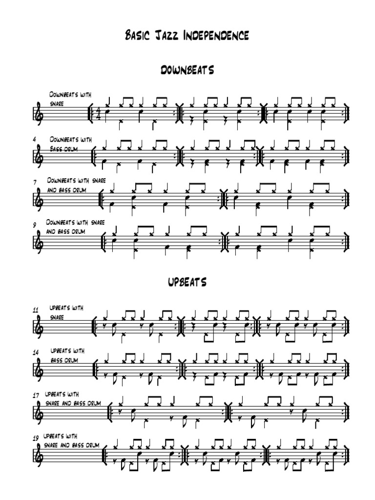Basic Jazz Independence Downbeats | PDF | Musical Forms | Musical ...