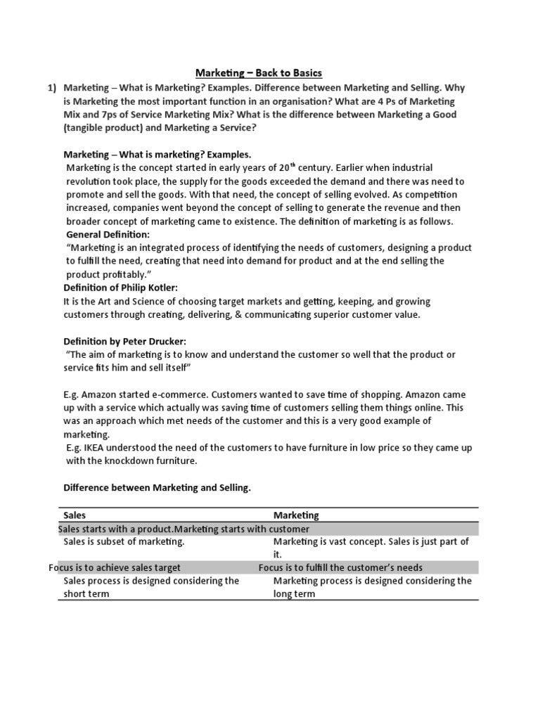 Marketing - What Is Marketing? Examples.: Marketing - Back To Basics ...