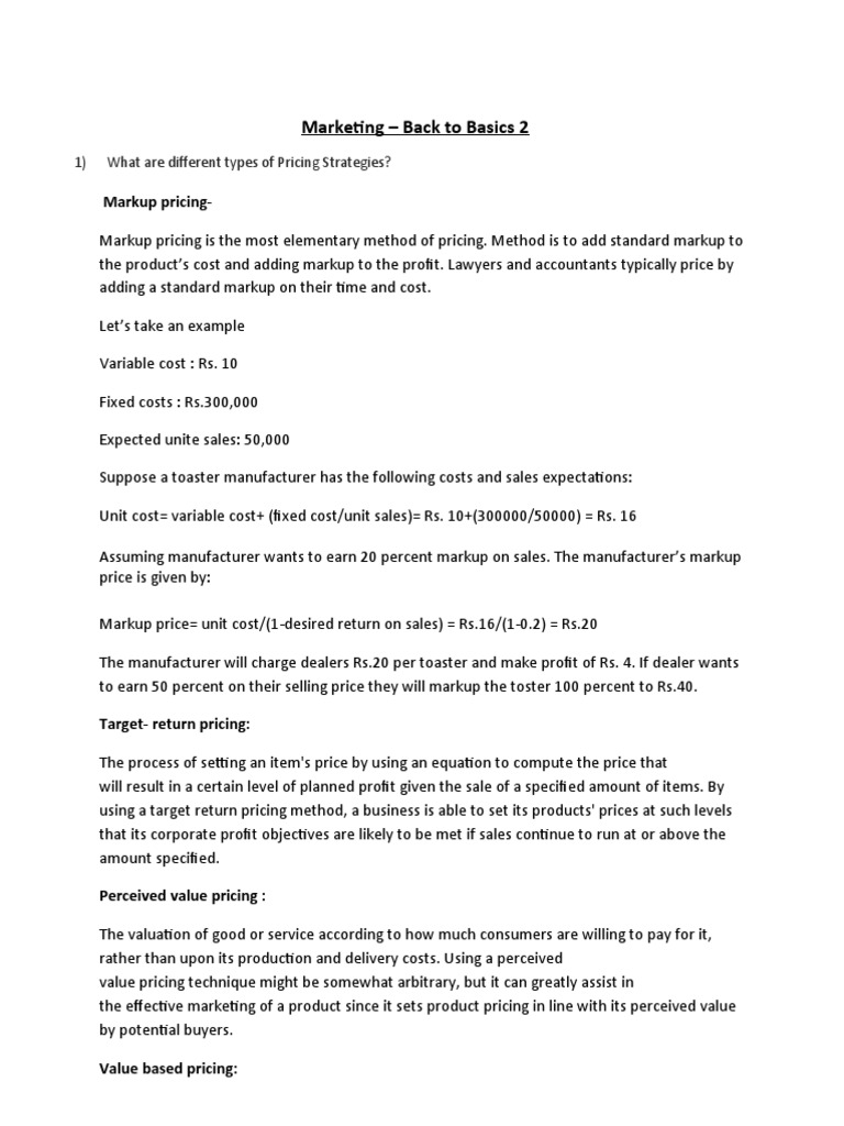 Understanding Pricing Strategies in Marketing | PDF | Auction | Pricing