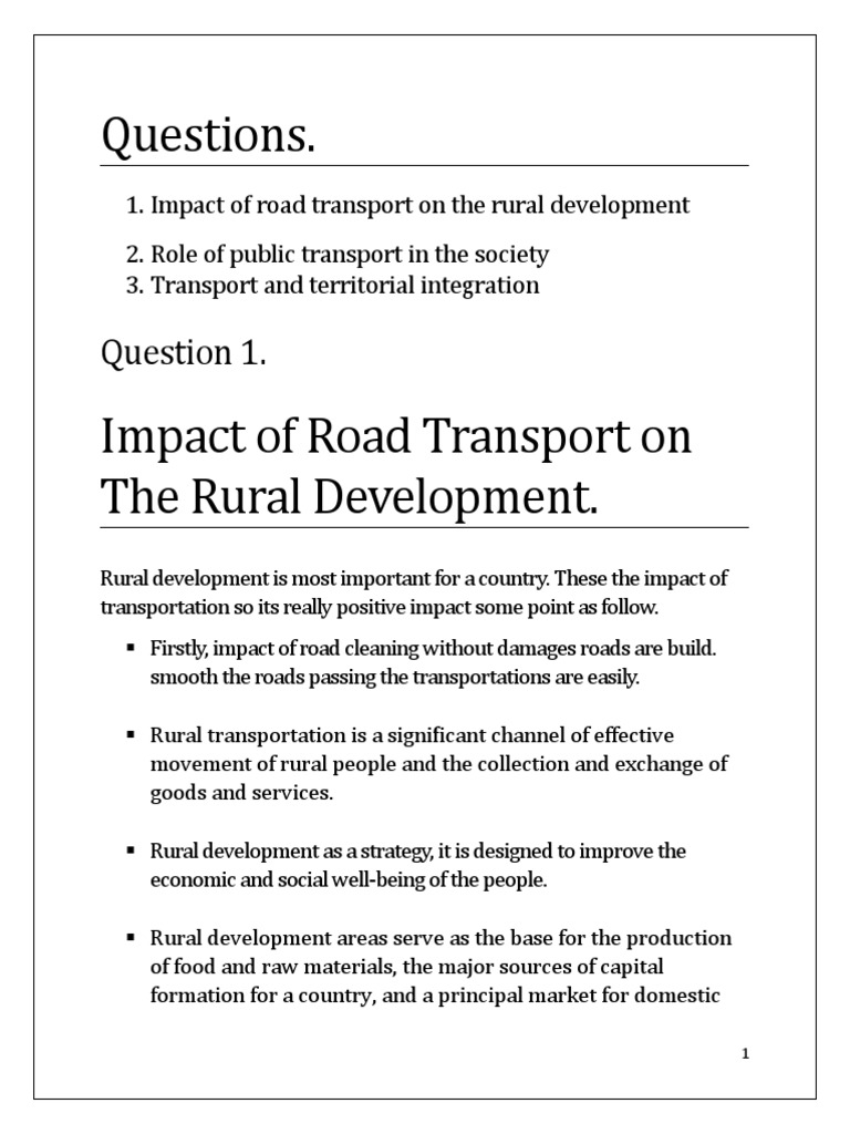 Questions | PDF | Mode Of Transport | Public Transport