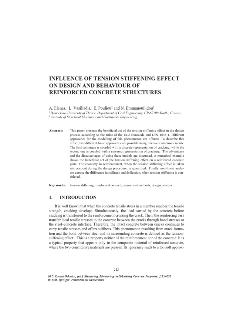 Influence of Tension Stiffening Effect | PDF | Stress (Mechanics ...