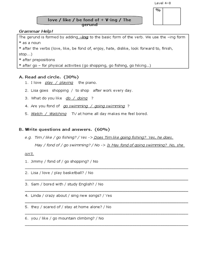 Grammar Practice Level 4 Unit 8 | PDF