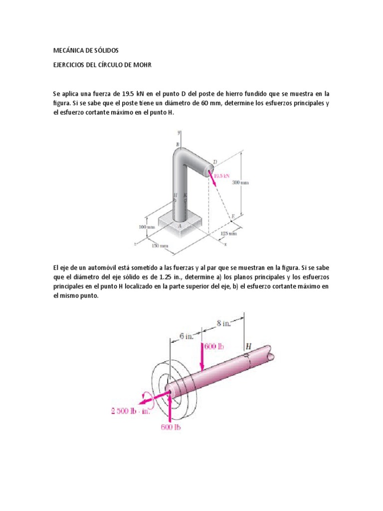Ejercicios Del Circulo de Mohr | PDF