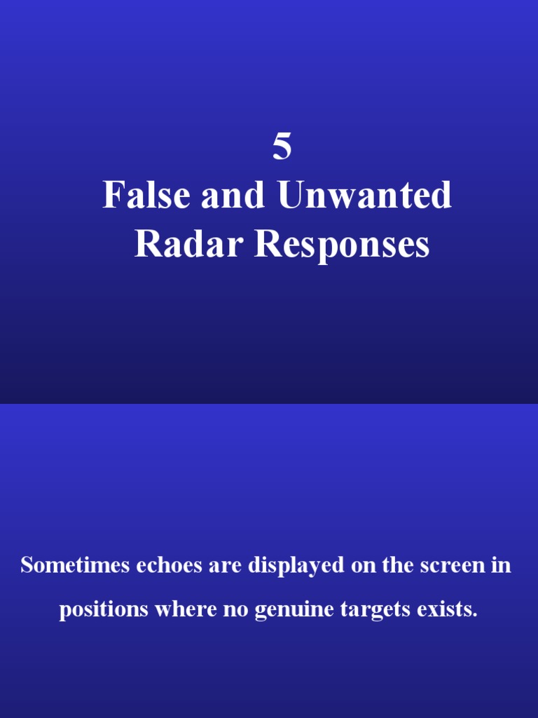 5 False and Unwanted Radar Responses | Download Free PDF | Radar ...