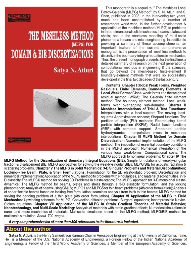 The Meshless Method Domain And Bie Discretizations Satya N Atluri Pdf