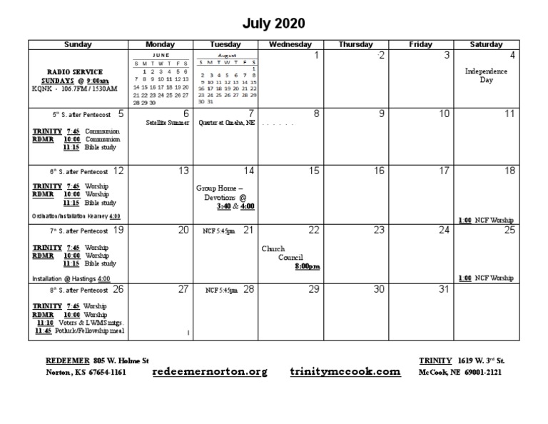 July 2020: Sunday Monday Tuesday Wednesday Thursday Friday Saturday ...