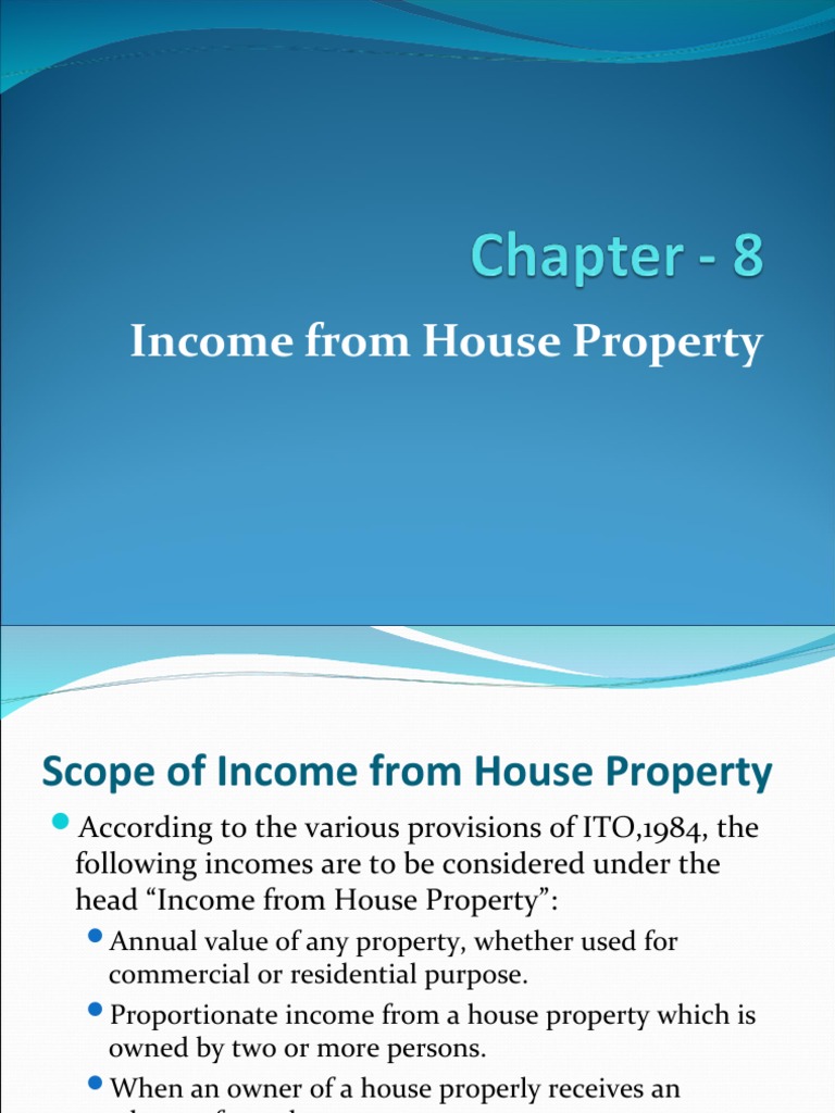 Chapter - 8 - TAX | PDF | Renting | Interest
