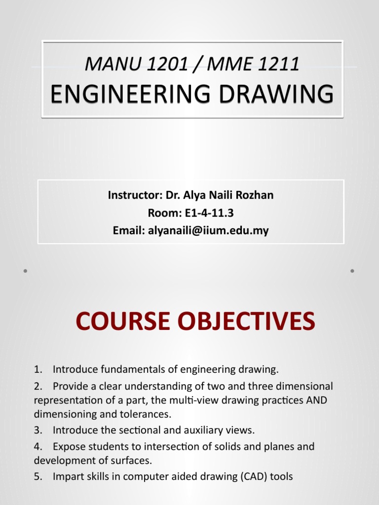 MANU 1201 / MME 1211 MANU 1201 / MME 1211: Engineering Drawing Engineering Drawing | PDF ...