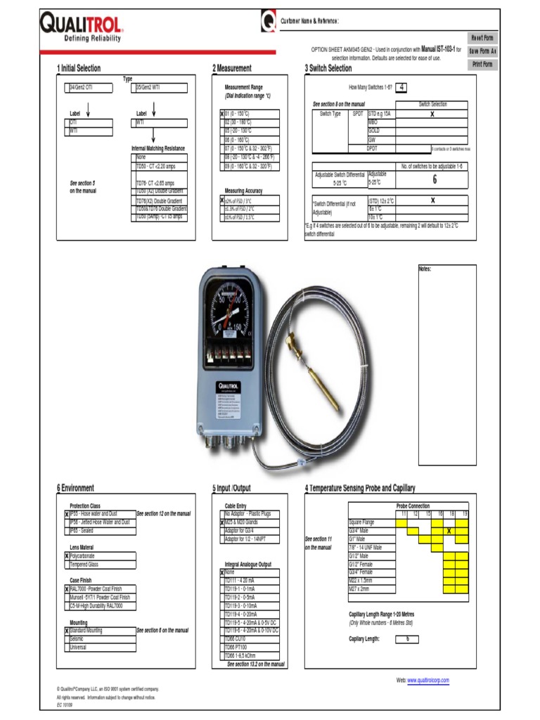 1 Initial Selection 2 Measurement 3 Switch Selection: (Dial Indication ...