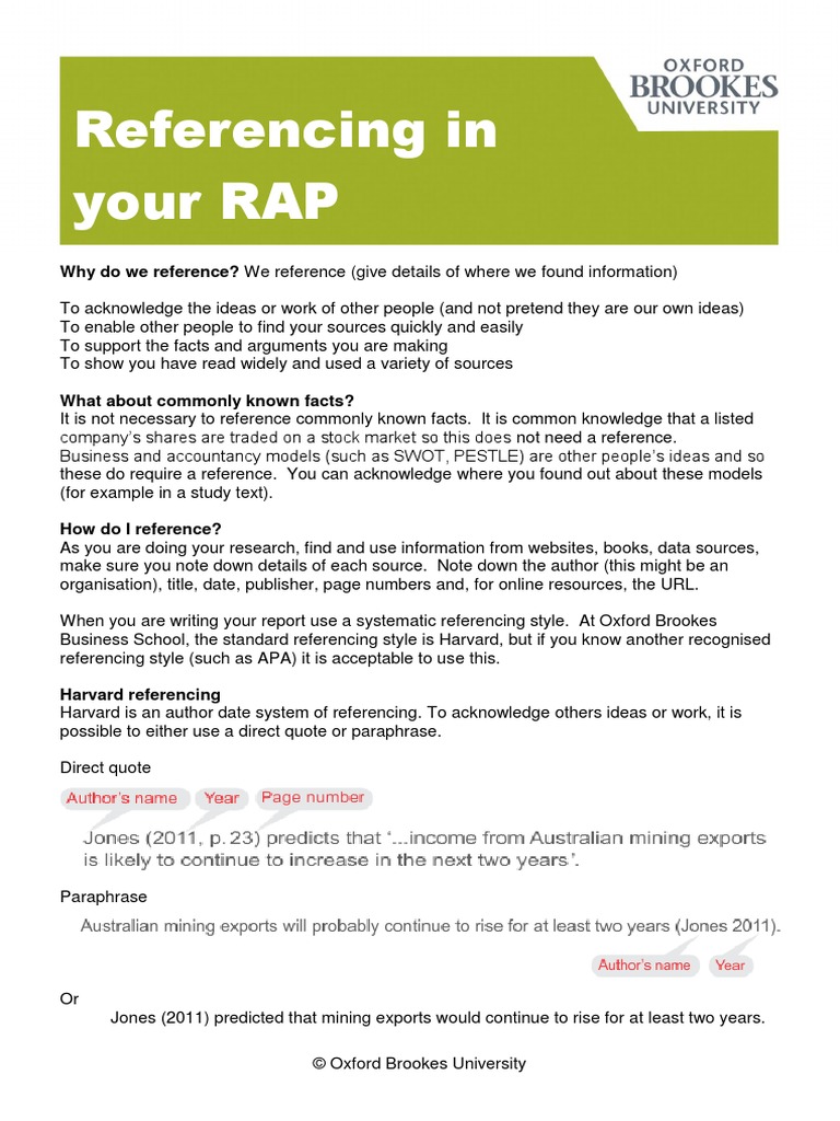 Referencing in Your RAP: Why Do We Reference? We Reference (Give ...