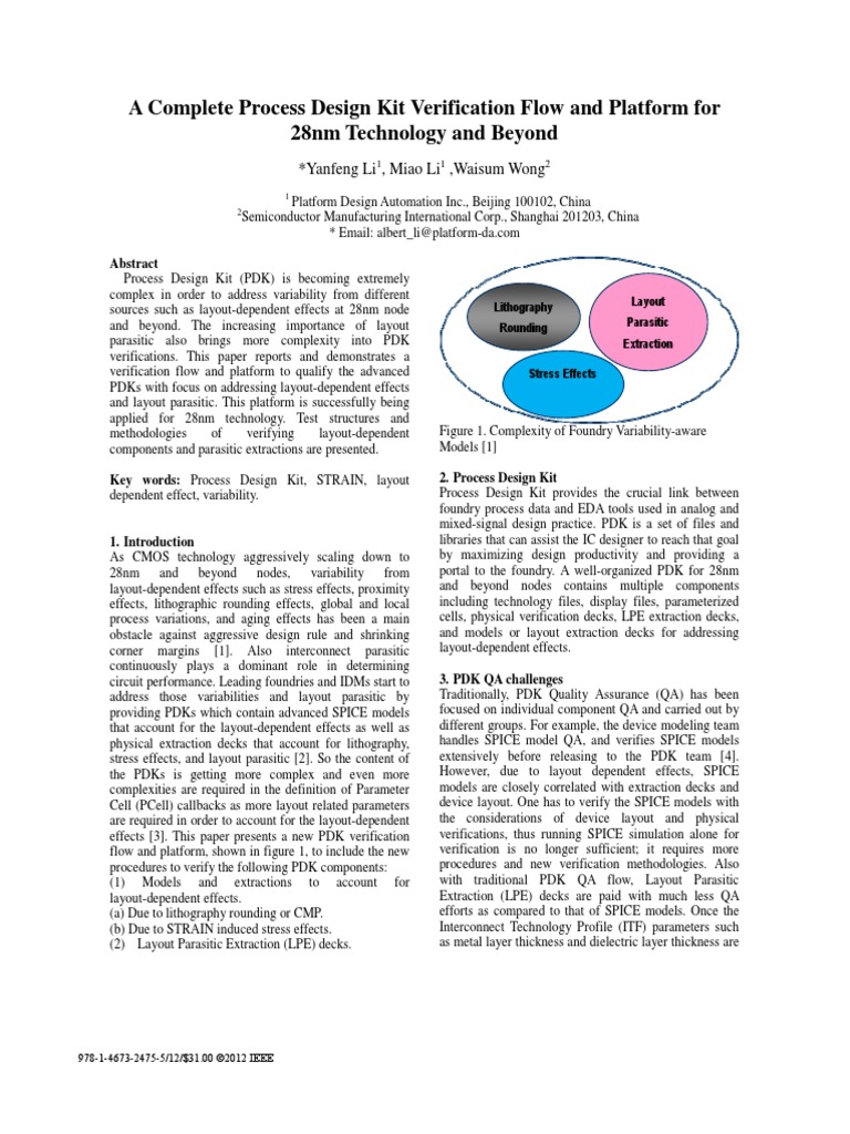 A Complete Process Design Kit Verification Flow and Platform For 28nm ...
