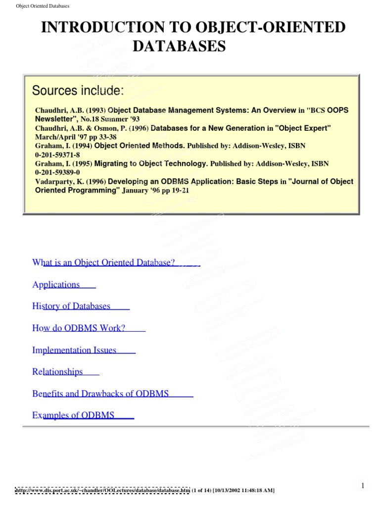 Implemetation of Object-Oriented Databases-Lec6 | PDF | Relational Database | Databases