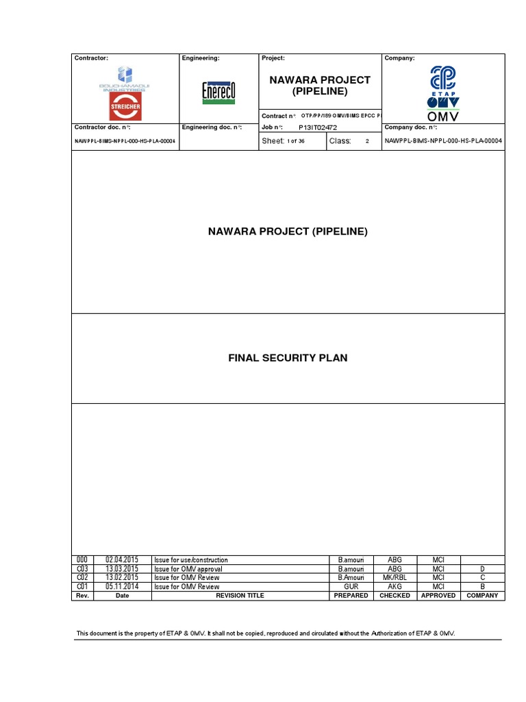 NAWPPL-BIMS-NPPL-000-HS-PLA-00004 - 000 - Final Security Plan | PDF ...