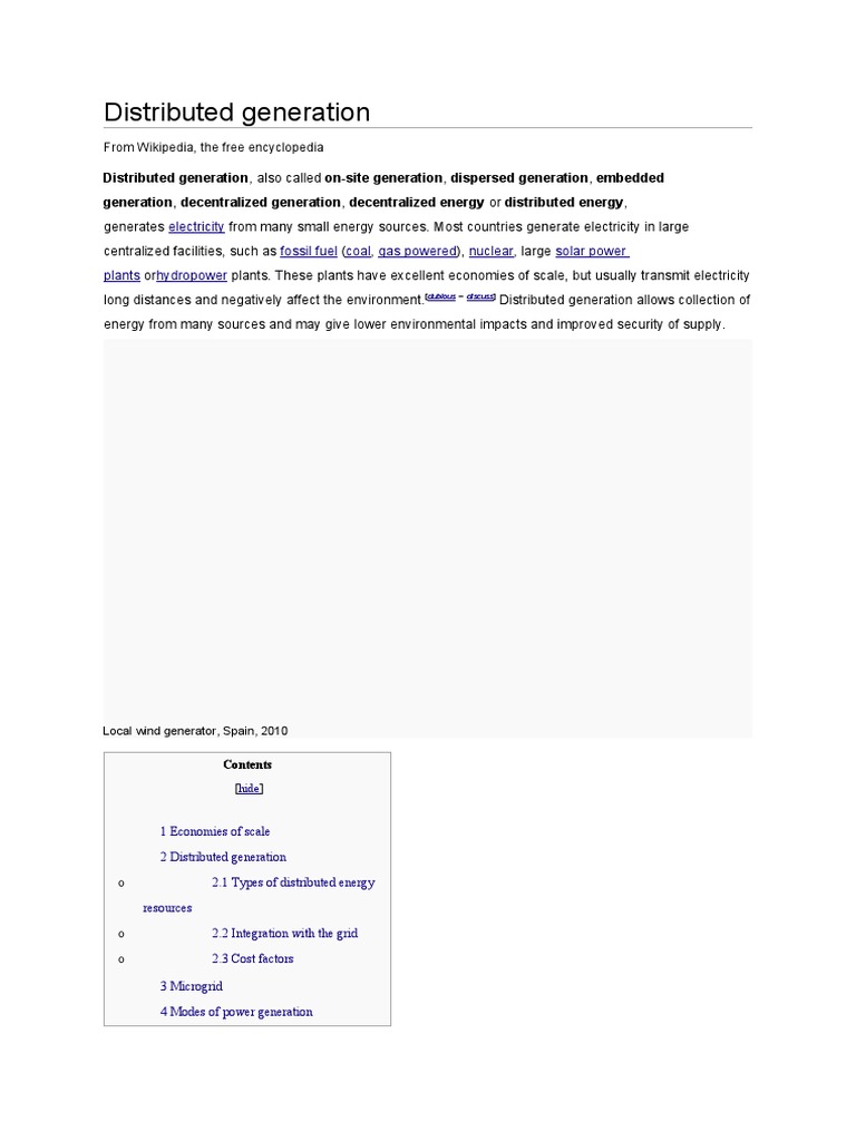 Distributed Generation | PDF | Distributed Generation | Electrical Grid