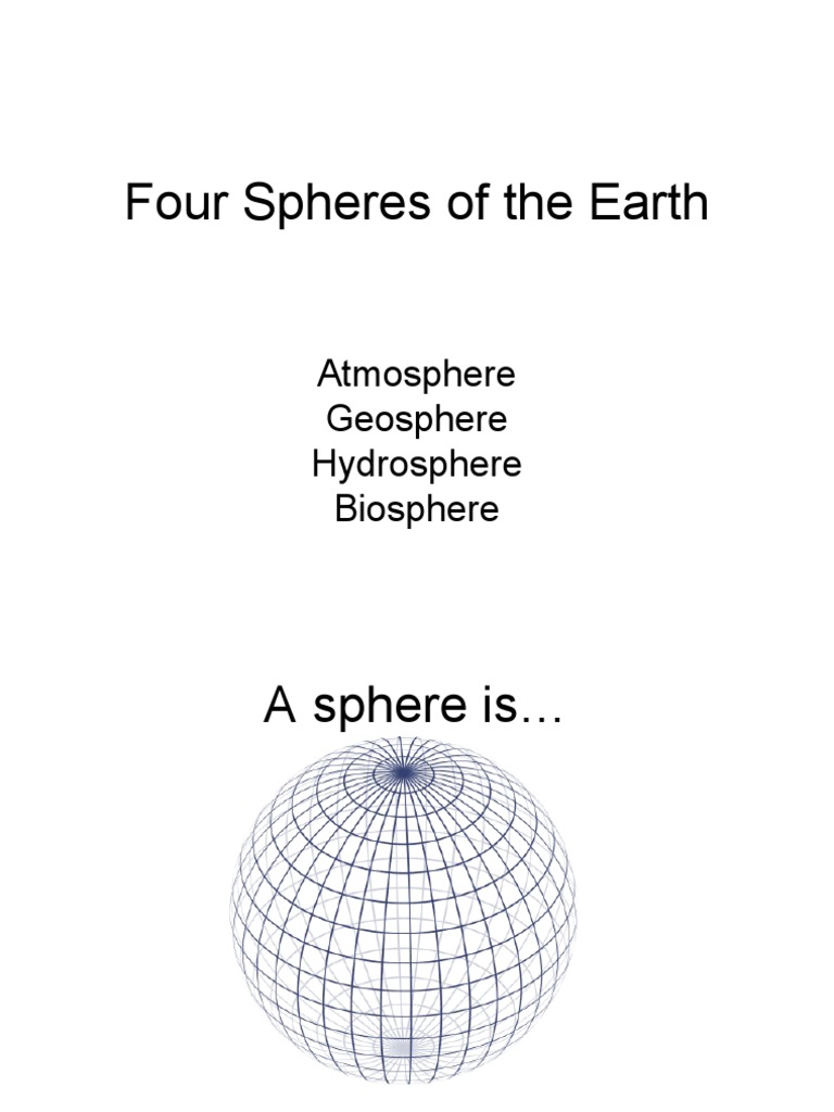 Four Spheres of The Earth: Atmosphere Geosphere Hydrosphere Biosphere | PDF