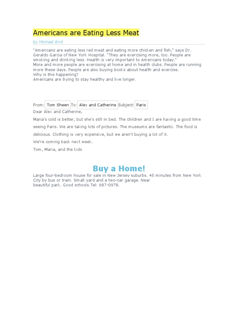 Americans Are Eating Less Meat: Buy A Home! | PDF | Wellness