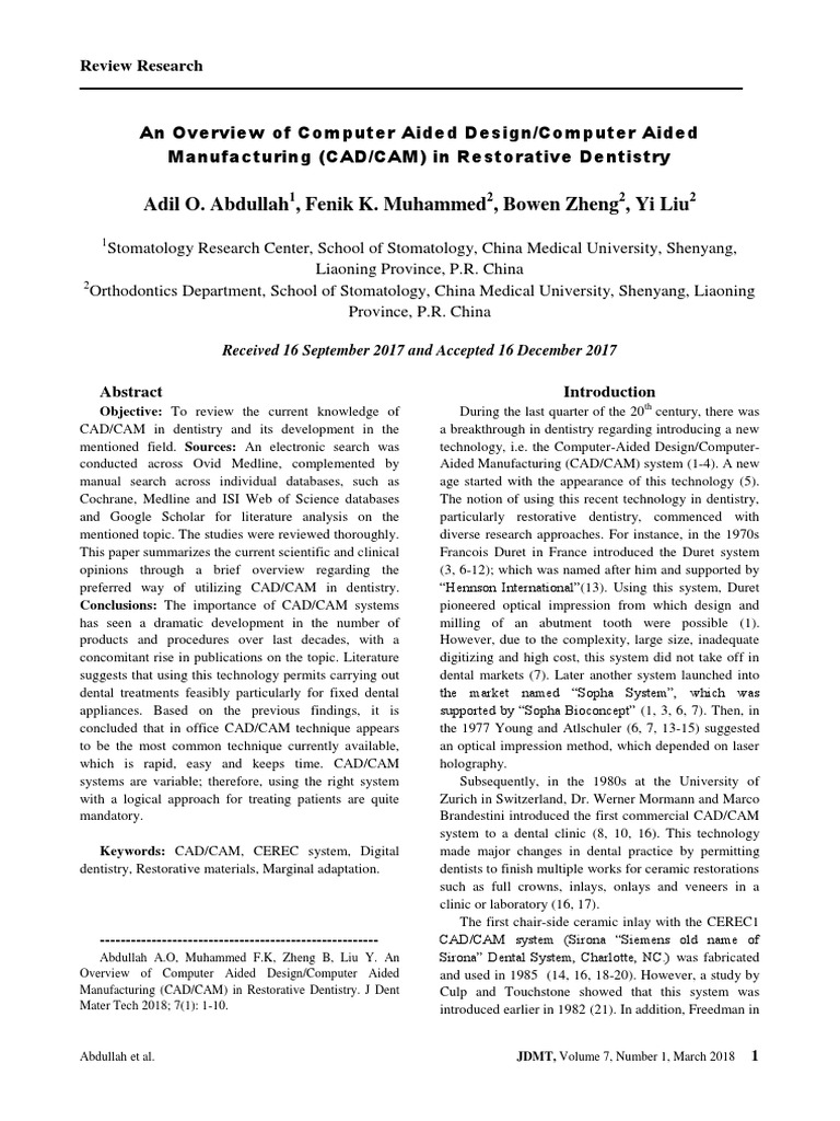 JDMT - Volume 7 - Issue 1 - Pages 1-10 | PDF | Mouth | Dentistry