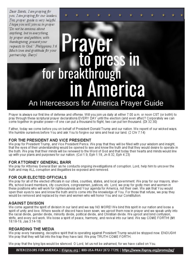 Freedom To Pray For America - July 2020 | PDF | Prayer | Religious ...