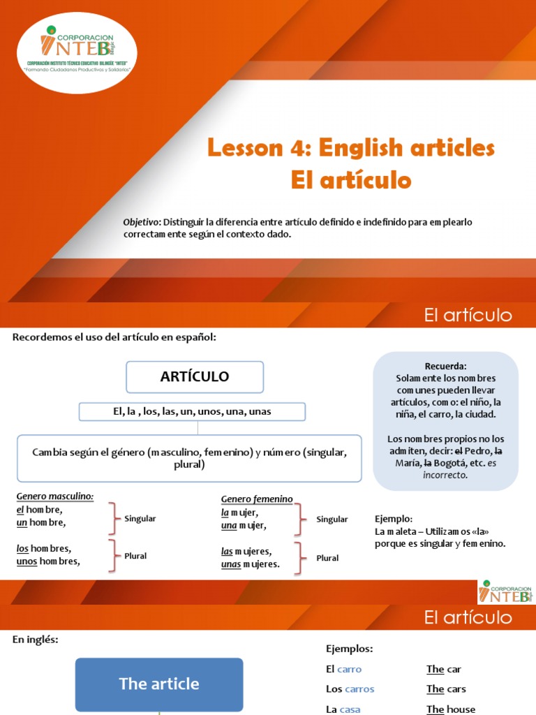 Guia 4 Ingles PDF | PDF | Idioma en Inglés | Género gramatical