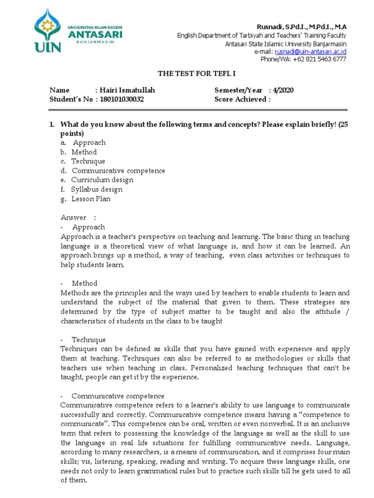 English Teaching Level | PDF | English As A Second Or Foreign Language ...