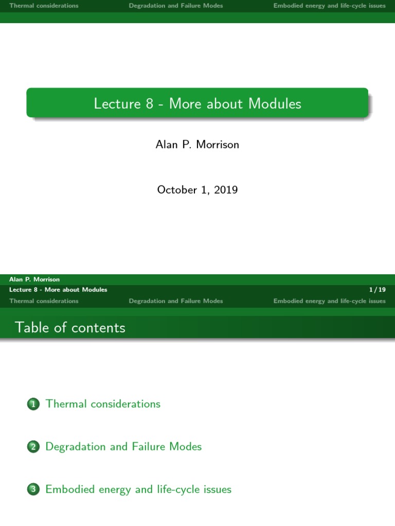 NE4008 Lecture8-1 | PDF | Life Cycle Assessment | Solar Panel