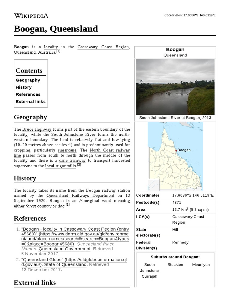 Boogan, Queensland | PDF | Queensland | Wikipedia