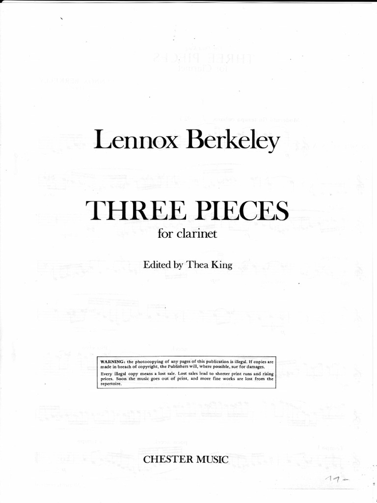 Three Pieces-Lennox Berkeley | PDF | Tempo | Poetics