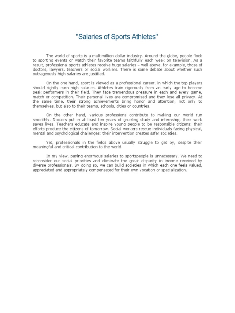 Salaries of Sports Athletes | PDF | Plagiarism | Public Transport