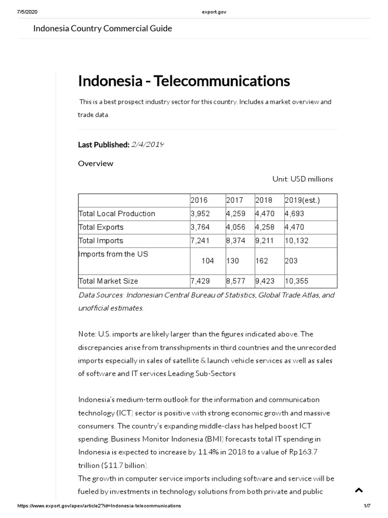 Indonesia Telecommunications Market Overview | PDF | Internet Access ...