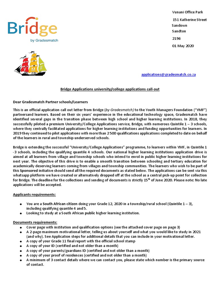 2020 YMF University Application | PDF | Cognition | Behavior Modification