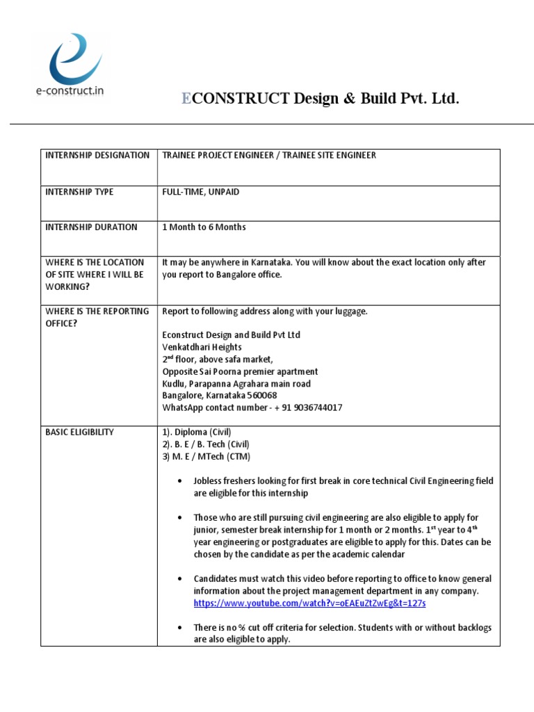 CONSTRUCT Design & Build Pvt. LTD | PDF | Educational Stages | Learning