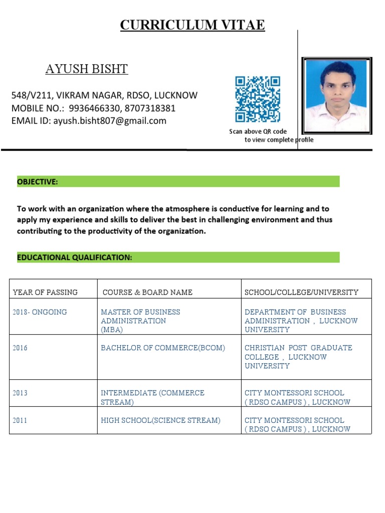 Ayush Bisht Resume | PDF | Curriculum | Learning