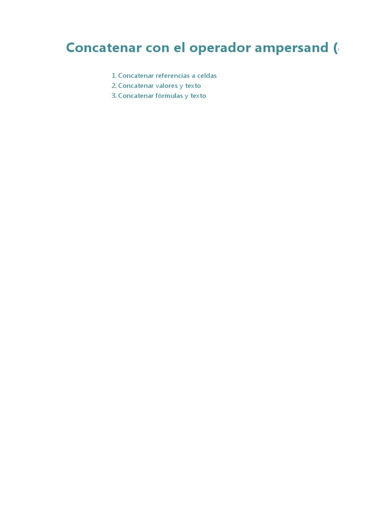 Concatenar Con El Operador Ampersand | PDF