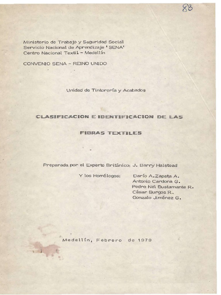 Clasificacion Identificacion Fibras Textiles Pdf Pdf Polímeros