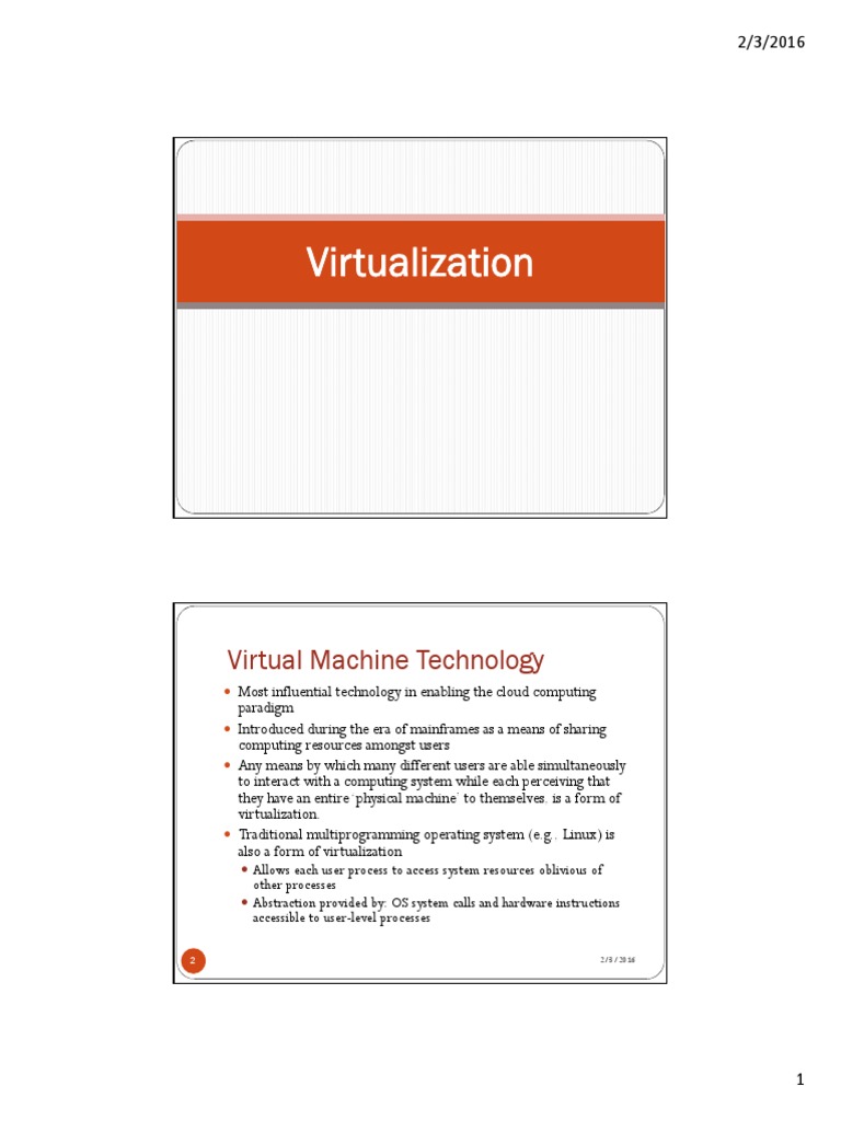 Virtualization: Virtual Machine Technology | PDF | Virtual Machine ...