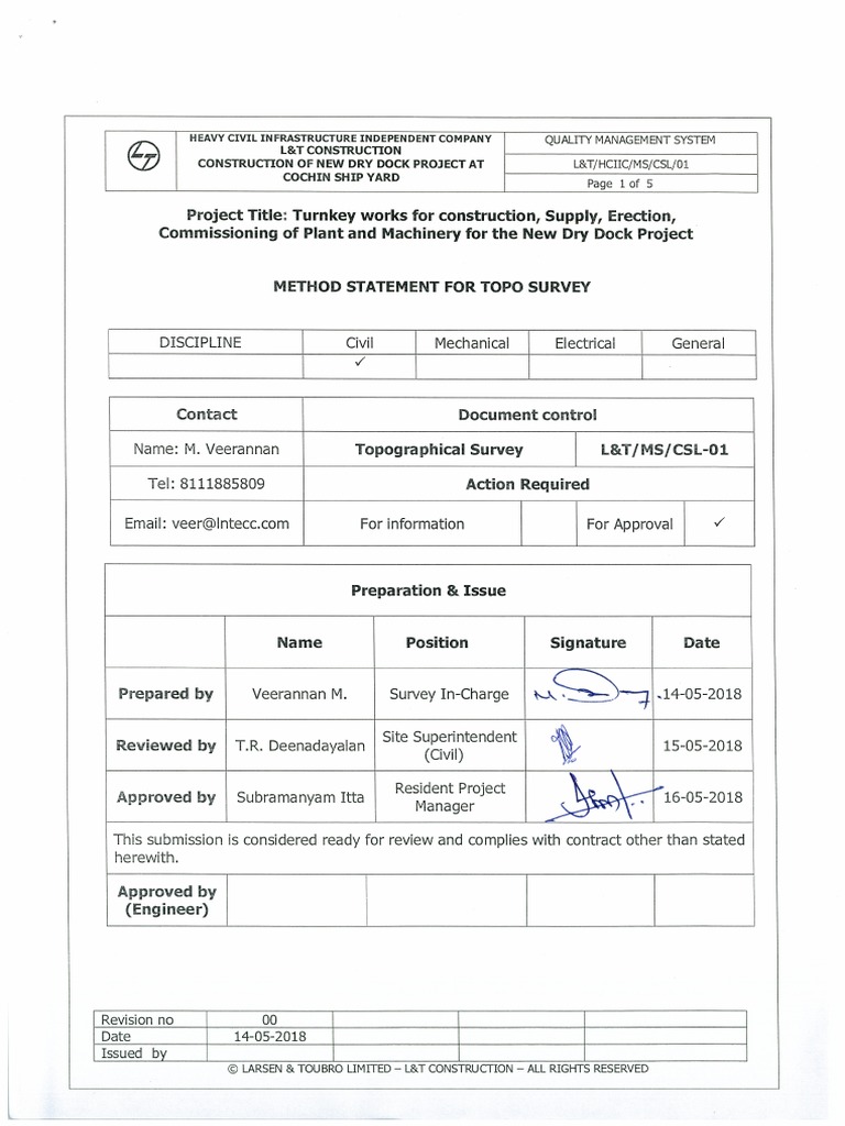 R0 - Method Statement - Topographical Survey PDF | PDF