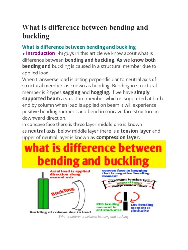 Bending Vs Buckling | PDF | Buckling | Bending