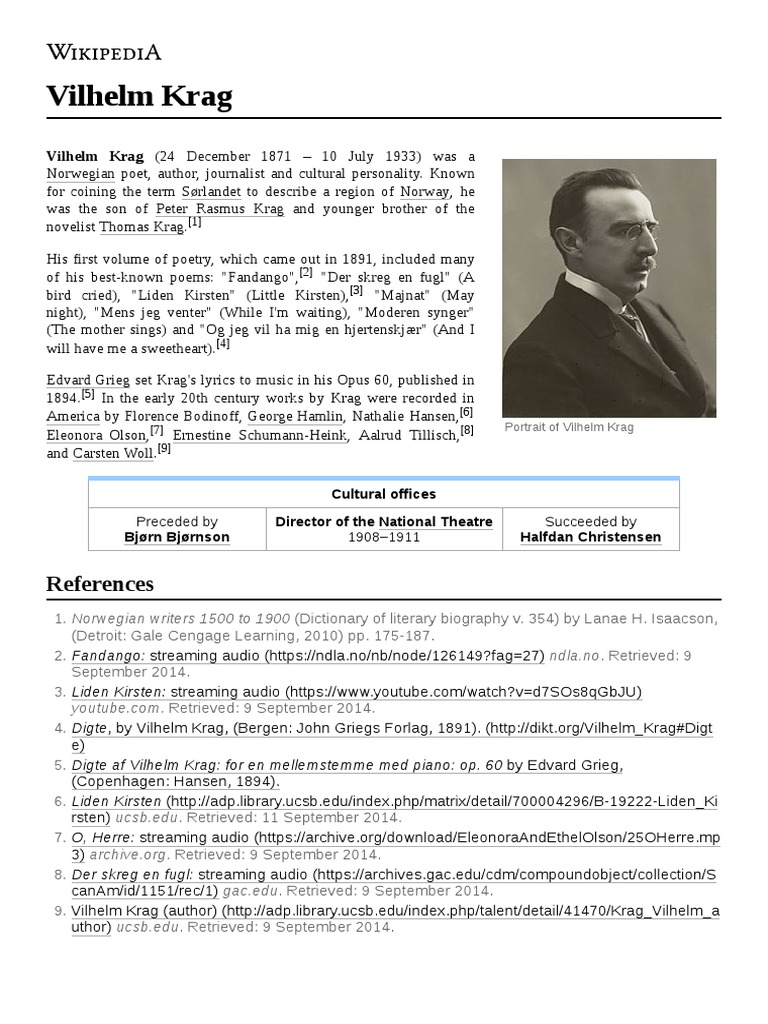 Vilhelm Krag: References | PDF | Business