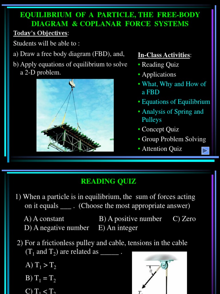 Lecture 2 Equilibrium of Particle PDF | Download Free PDF | Force ...