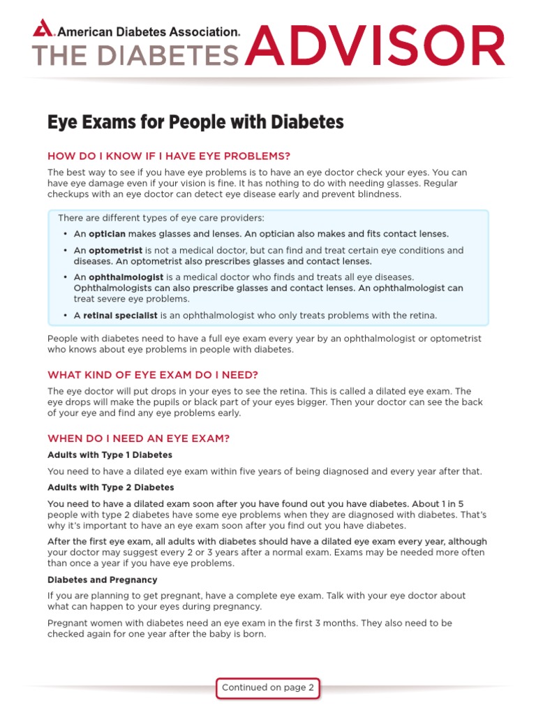 Eye Health Screenings for People with Diabetes: Understanding the ...