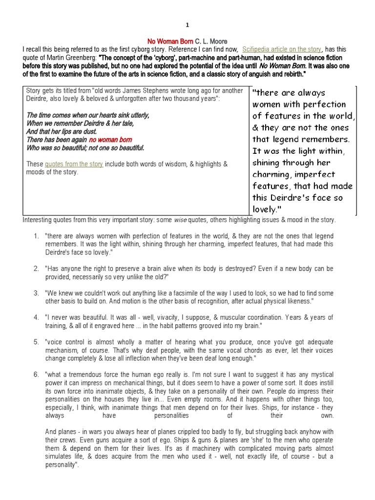 No Woman Born | PDF | Senses | Odor