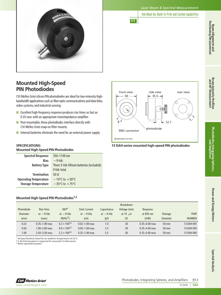Mounted High-Speed PIN Photodiodes: Ask About Our Build-to-Print and ...